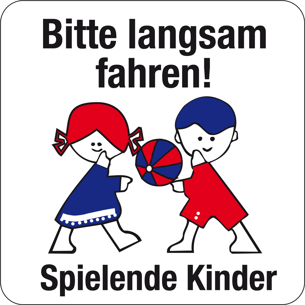 KIS06 Bitte langsam fahren! Spielende Kinder - schilder.de