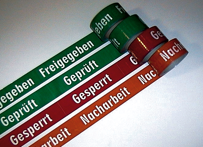 088.31 Klebeband Freigegeben, Geprüft, Gesperrt, Nacharbeit (Rolle 66 m ...