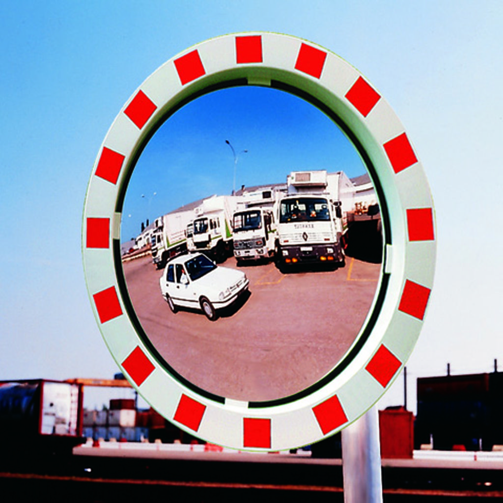 546 Verkehrsspiegel rund rot/weiß - schilder.de