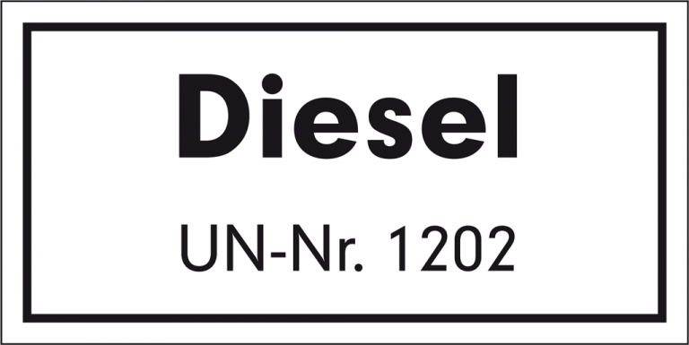 Diesel UN-Nr. 1202 Gefahrgut Aufkleber | Jetzt kaufen