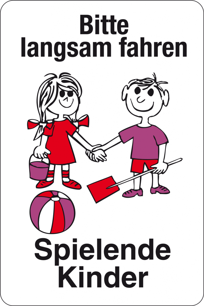 KIS05 Bitte langsam fahren Spielende Kinder - schilder.de